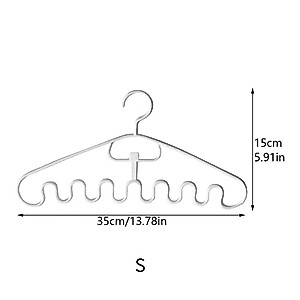 LXYY Wave Pattern Stackable Hanger, Sturdy Plastic Clothes Hangers Organizer Storage, Multifunctional Non Slip Magic Hanger 8 Slots Space Saving for Slings, Scarf, Shirts, Belts (White,10PCS)
