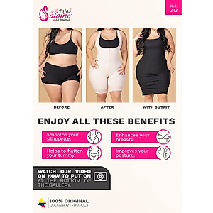 Salome 0313 Vest Girdle Colombian Waist Trainer Fajas Reductoras y Moldeadoras Cinturillas Colombianas de Mujer para Adelgazar Black M