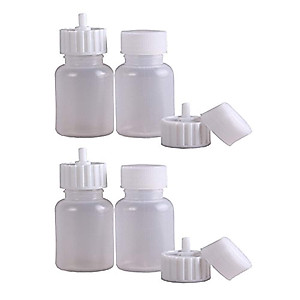 XMASIR Multi Purpose Precision Applicator Set 1 Oz. Henna Bottles Kit with Caps and Needle Tips Sizes (4 Bottles 16 Tips)