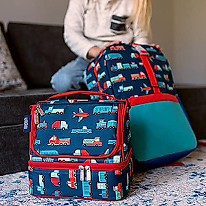 Wildkin Two Compartment Insulated Lunch Bag for Boys & Girls, Measures 9 x 8 x 7 Inches Lunch Box Bag for Kids, Ideal for Packing Hot or Cold Snacks for School and Travel (Transportation)