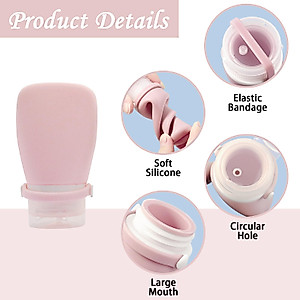 TACYKIBD 4Pcs Salad Dressing Container to Go, Mini Squeeze Bottles for Sauces, Small Condiment Bottles, Travel Condiment Containers for Lunch with 2Pcs Cleaning Brush(2oz, Bandage)