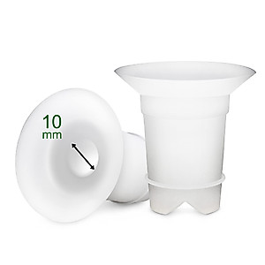 Maymom Flange Inserts 10mm (Long) Compatible with Medela 24mm PersonalFit Shield, Spectra 24mm, Freemie 25mm Cup, Willow 24 mm Cup, Compatible with Momcozy Wearable 24mm Cup (S9, S10, S12); 2pc/pk