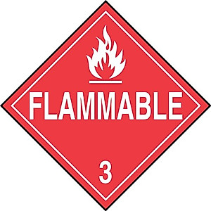 Accuform Hazard Class 3, Flammable 3, Adhesive Viny Placard, 10.25" x 10.75",MPL301VS1