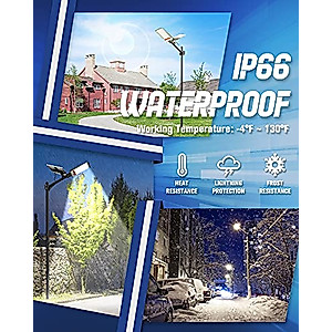 Solar Street Lights Outdoor Waterproof- 1000W Dusk to Dawn Solar Parking Lot Lights,Security Flood Lights with Motion Sensor Control for Yard, Path, Garage,Home, Wall or Pole Mount, Commercial Grade