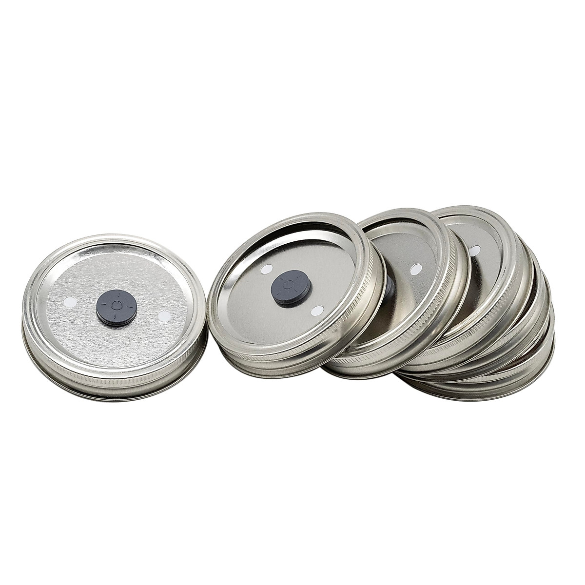 Root Mushroom Farm- 6Pcs Wide Mouth Mushroom Liquid Culture Lids, Mason Jar Lid with Two air exchange openings, 0.22um PTFE Filters & 20mm Self Healing Injection Port