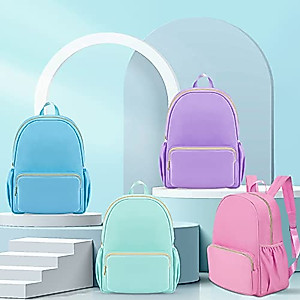 Cunno 4 Pieces Nylon Backpack for School Preppy Bookbags Bulk Girls Boys DIY School Bags Travel Toddler Backpack Waterproof Travel Bag Pack for Teenage Girls Students Back to School