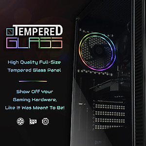 Periphio Ember Gaming Computer, RGB, Intel Quad-Core i5, 16GB RAM, 120GB SSD + 1TB 7200 RPM HDD, Windows 10 Gaming PC, GeForce GTX 1650 4GB Overclocked Graphics Card, HDMI, WiFi, RGB Gaming Bundle