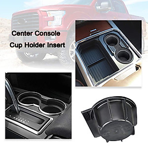F-150 Cup Holder Insert Compatible with Ford F-150 2004-2008 with Flow Through Console,2009-2014 F150 Without Flow Through Console, Replacement Front Center Console Cup Holder