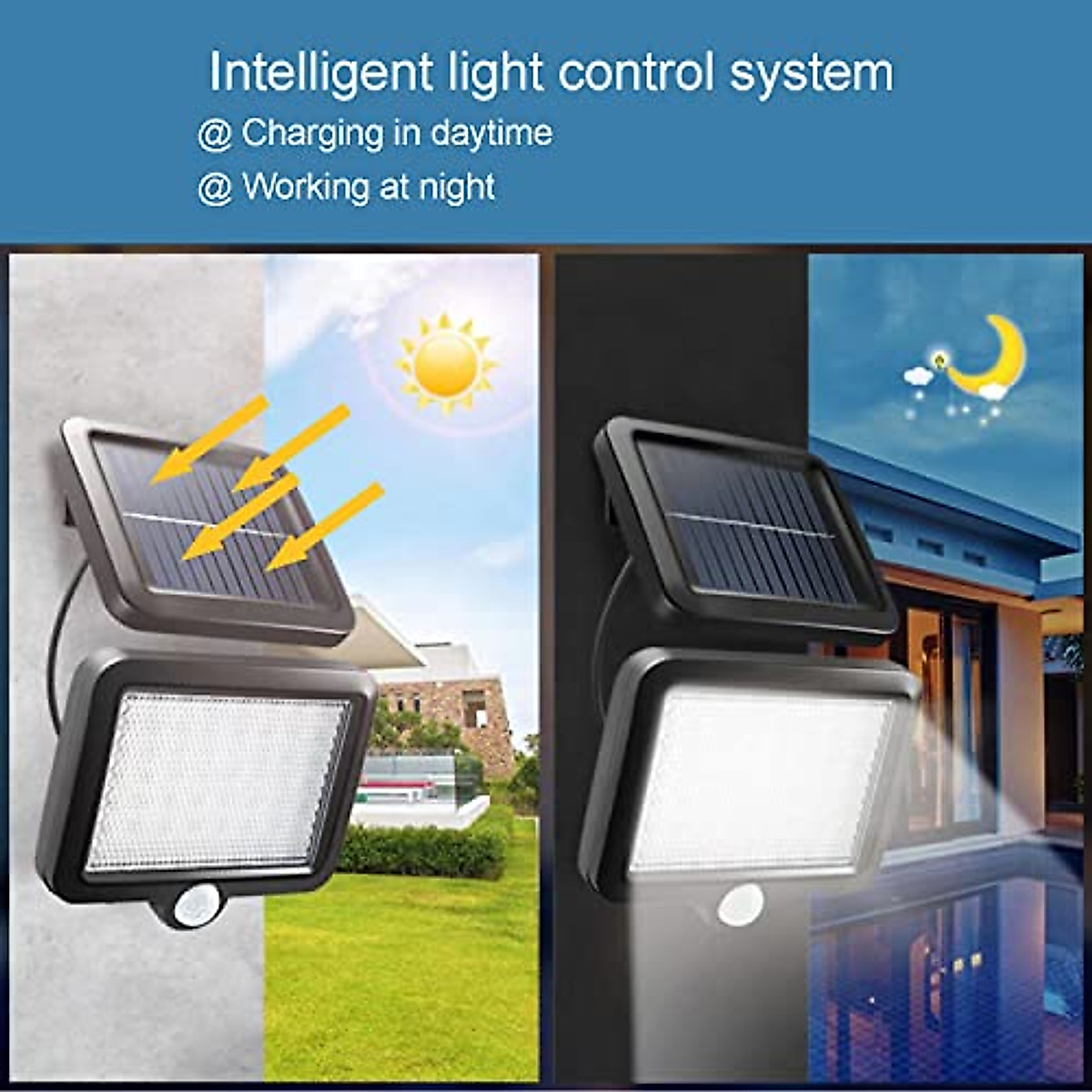 Solar Light Outdoor 56 LED 700Lum Wall Light Solar Security Flood Lights Motion Detector IP65 Waterproof 120° Sensor Angle Solar Powered for Patio Barn Garden Pathway Yard Lawn Balcony(Pack of 1)