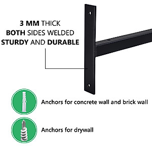 6 Pcs Heavy Duty Shelf Brackets 12 Inch Wall Mounted Industrial Metal Shelving Supports with Lip