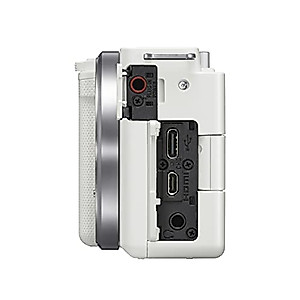 Sony Alpha ZV-E10 - APS-C Interchangeable Lens Mirrorless Vlog Camera Kit - White