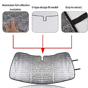 JeCar Windshield Sunshade, Car Front Window Sun Shade Foldable Sun Visor for Ford F150 2009-2014