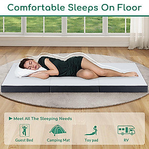 Airdown Tri-Fold Memory Foam Mattress, 3 inch Twin Folding Mattress with Washable Cover, Foldable Mattress Portable for RV Camping, Guest Mat, Easy Storage, 75"×38"×3"