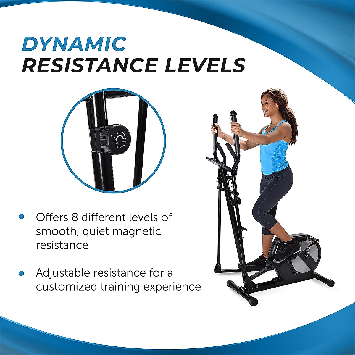 Stamina Elliptical Trainer 1704 - Elliptical Training Machine with Smart Workout App - Compact Standing Elliptical Machine for Home Workout - Up to 250 lbs Weight Capacity