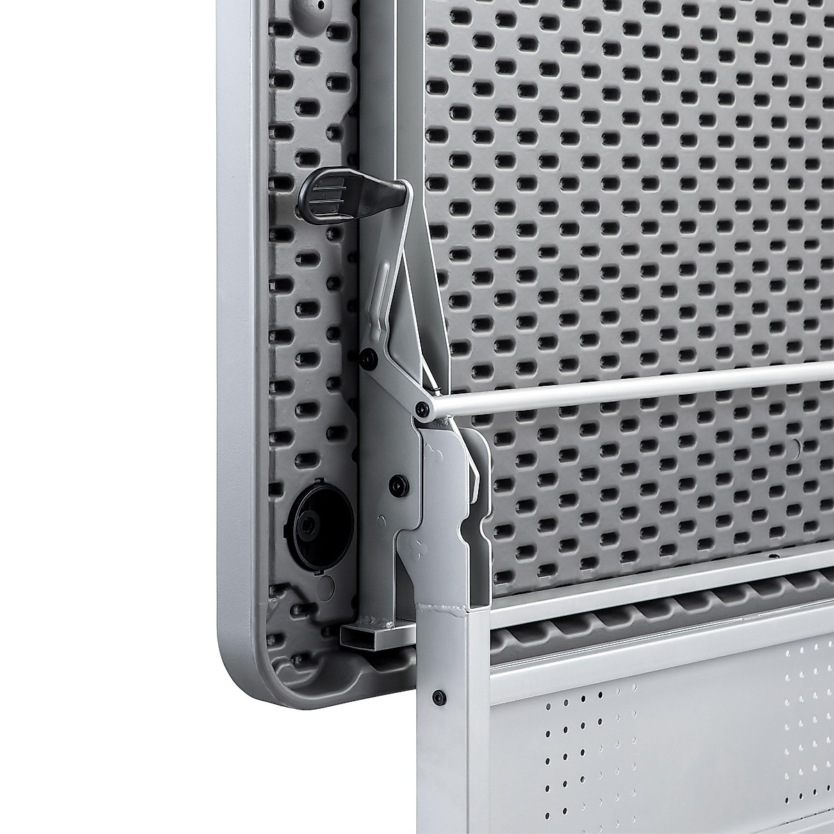 National Public Seating 24 x 72 Inch Flip N Store Blow-Molded Plastic Flipper Training Table with 4 Caster Wheels and 2 Grommet Holes, Charcoal Slate