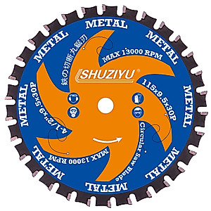 LSHUZIYU 4-1/2" (115mm)-30T, Metal Working Circular Saw Blade, Arbor 3/8"(9.5mm), Use on All Brand 9.5mm Arbor Cordless Saw, Metal, Steel Iron Bar, Sheet, Angle Cutting