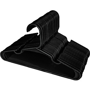 Utopia Home 60 Pack Kids Hangers - 11.5 Inch Plastic Baby Hangers for Closet - Childrens Hangers for Clothes & Infant Hangers for Closet - Ideal for Everyday Standard Use (Black)