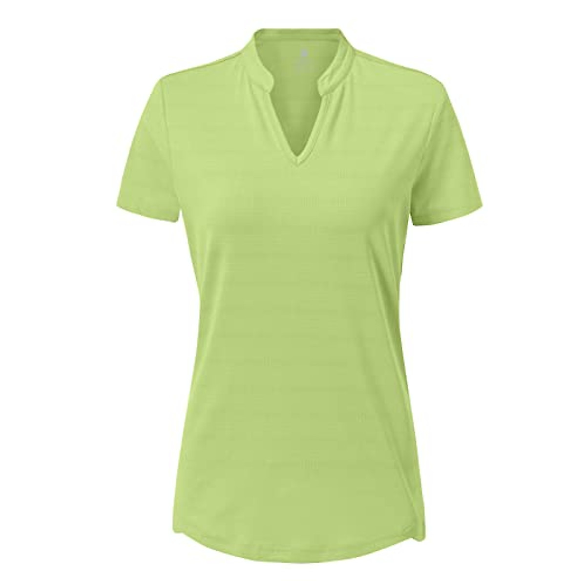 BASUDAM Women's Golf Polo Shirts V-Neck Short Sleeve Collarless Tennis Running T-Shirts Quick Dry Light Green XL