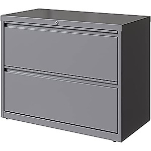 Hirsh 36in Wide HL10000 Series 2 Drawer Metal Lateral File Cabinet Arctic Silver