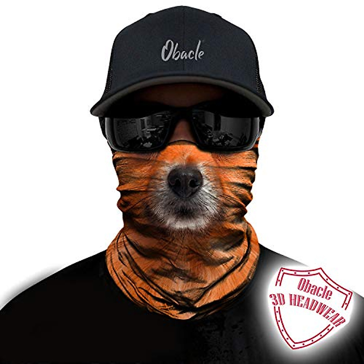 Obacle Animal Half Face Mask Sun Dust Wind Protection Seamless Face Mask for Men Women, Lightweight Thin Neck Gaiter for Outdoor Sports Gifts (Dog with Yellow Hairs)