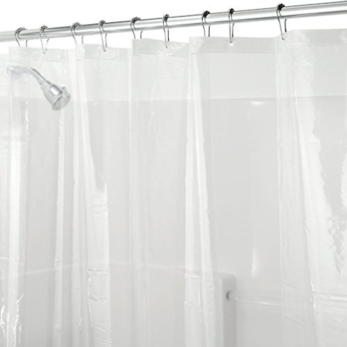 Bathroom Curtain Hooks Rustproof Steel Polished Chrome Shower Curtain Rings Set of 12
