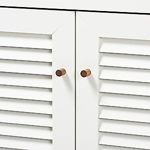 Baxton Studio Shoe Cabinets, White/Walnut