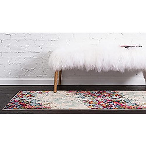 Rugs.com Theia Collection Rug – 2' 7 x 12' Runner Multi Medium Rug Perfect for Hallways, Entryways