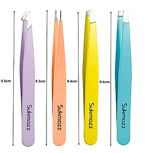 Sukmazz Tweezers for Eyebrows,Eyebrow Tweezers Set for Ingrown Hair Removal Eyelash Extension Eyebrows Plucking Tweezers