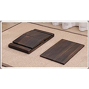 CHABUDAI Japanese Antique Tea Table Folding Legs Asian Floor Low Tea Table Wood (Middle: 68x35x28cm, ONE)