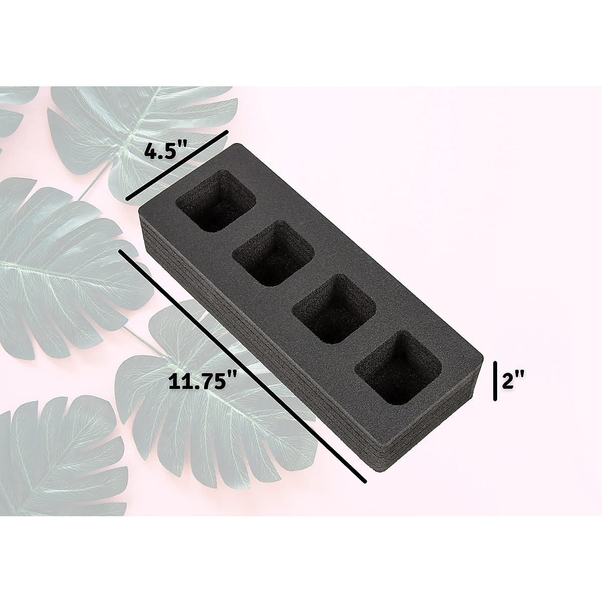 Polar Whale 4 Cocktail Capsule Drawer Organizers Tray Insert Compatible with Keurig DrinkWorks Pods for Kitchen Home Bar Party Waterproof Washable Black Foam 4 Compartment 4.5 x 11.75 Inches