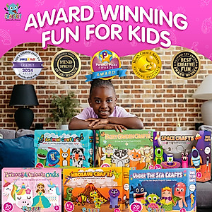 Craftikit® 20 Award-Winning Space Arts and Crafts for Kids - 20 Simple All-Inclusive Fun Toddler Craft Kit for Kids, Organized Crafts for Toddlers Ages 3-10, Galaxy-Themed Kids Craft Activities