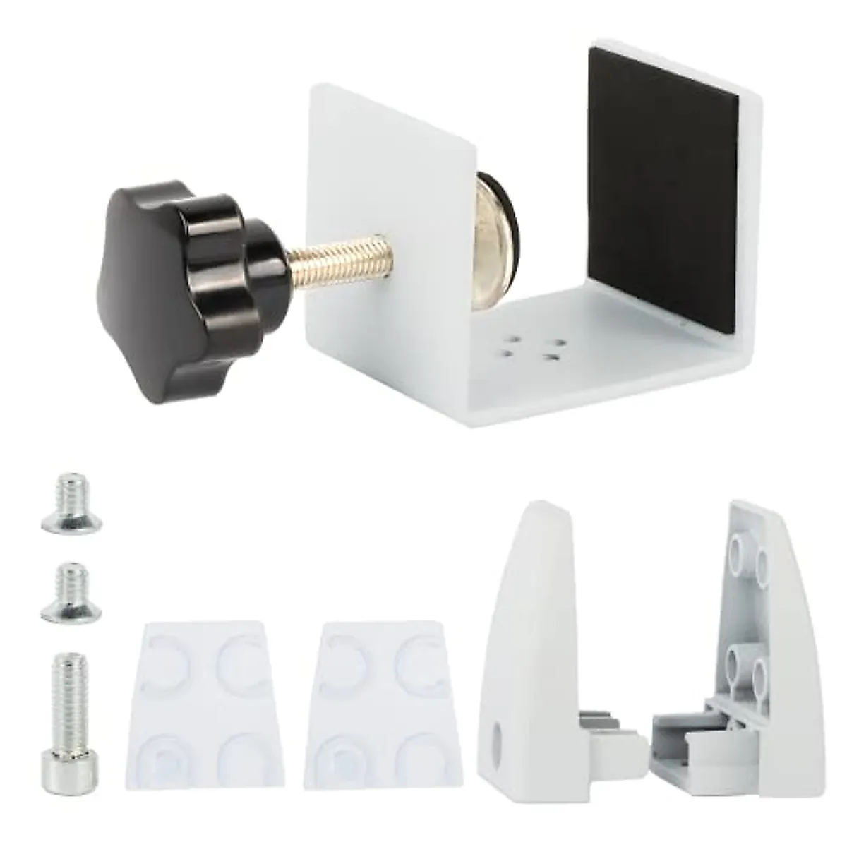 Hotwin Office Desk Partition Clamp, Aluminum Alloy Adjustable Desk Divider Support Clamp, No Drilling Required Privacy Panel Clamp for Desktop Countertop Reception, U Type