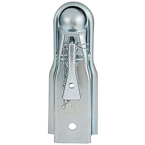 Husky 87074 2" Ball 2.5" Width 3,500 lbs. Straight Coupler with Chain,Grey