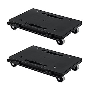BSTCYZL Furniture Movers with Wheels, Portable Moving Rollers Leg Dollies for Heavy Furniture, 4 Wheels Small Flat Dolly, 440 Lbs Capacity, 2 Pack, Black