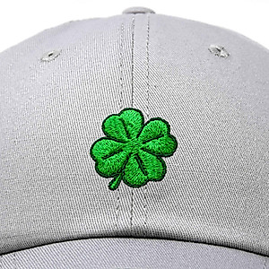 DALIX Four Leaf Clover Hat Baseball Cap St. Patrick's Day Cotton Caps Gray