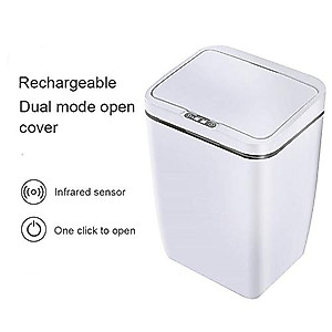 WENLII Automatic Intelligent Induction Trash Can Household Kitchen Bedroom Bathroom Trash Plastic Bin 12L