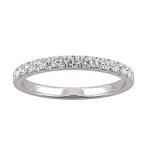 14K White Gold Forever One 1.8mm Round Moissanite Wedding Band-size 7 0.29cttw DEW by Charles & Colvard
