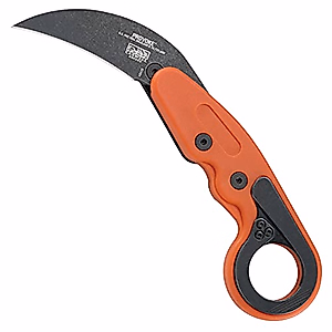 CRKT Provoke Orange Kinematic EDC Folding Pocket Knife: Morphing Karambit, Black Stonewash Stainless Steel Blade, Grivory Handle with Integrated Safety Lock, Low Profile Pocket Clip 4041O