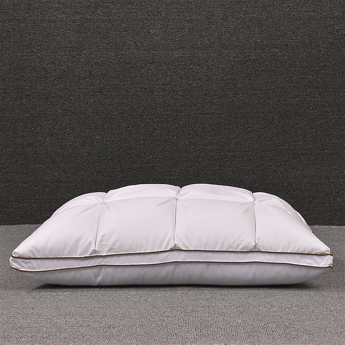 TAKESH Pillows Three-Layer Down Pillow Bread Type White Goose Down Pillow Adult Single Five-Star Hotel Duvet Cover White Pillow