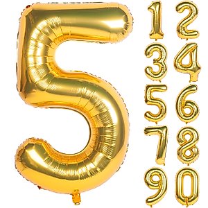 40 inch Gold Number Balloons (Gold 5)