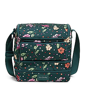 Vera Bradley Women's Recycled Lighten Up Reactive Expandable Cooler Lunch Bag, Hope Blooms Teal, One Size