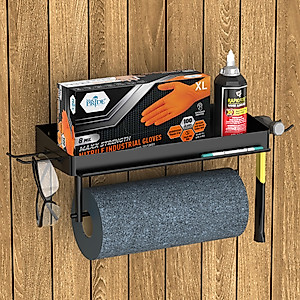 Taozun Self Adhesive Paper Towel Holder - Under Cabinet Paper Towel Rack for Kitchen, SUS304 Brushed Stainless Steel (No Drilling)