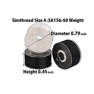 Simthread 25pcs 15White+10Black Prewound Bobbin Thread Size A Class 15 (SA156) 60WT with Clear Storage Plastic Case Box 70D/2 for Brother Embroidery Thread Sewing Thread Machine DIY