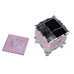 HUIFACAI Cotton Swab Storage Box with Lid Q-Tip Swab Holder Cotton Jar Cotton Swab Dispenser Box Cosmetics Organizers, as the pic show, Silver