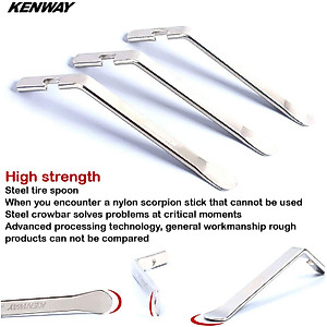 TuoTu Bicycle Tire Lever Tyre Spoon Changing Tool, Stainless Steel Portable Bike Tire Levers to Repair Bike Tube, Set of 3