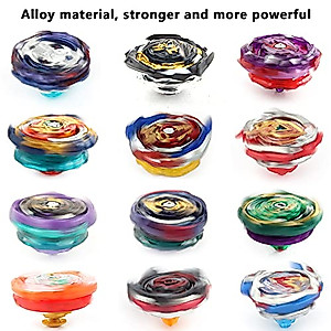 Nuffunx Bey Battling Top Burst Gyro Toy Set 12 Spinning Tops 4 Launchers Combat Battling Game with Portable Storage Box Gift for Kids Children Boys