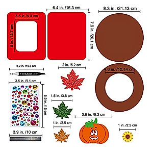 Winlyn 12 Sets Fall Thanksgiving Craft Kits DIY Thanksgiving Picture Frame Decorations Art Sets Tree Smile Face Pumpkin Autumn Leaf Owl Turkey Foam Stickers Arts and Crafts for Kids Party Activities