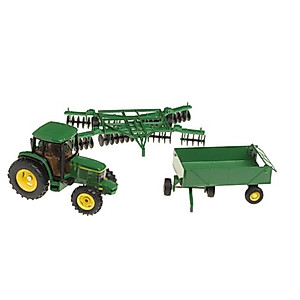 ERTL John Deere 6410 Tractor With Barge Wagon And Disk (1:32 Scale) , Green