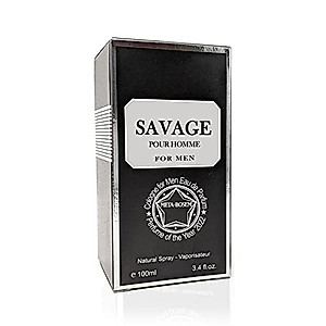 META-BOSEM Savage Extrait De Parfum Natural Spray Cologne for Men, Wonderful Fragrance Gift, Masculine Scent, for all Skin Types, 3.4 Fluid Ounce/100 Ml