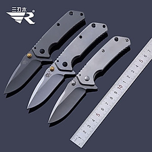 Sanrenmu Knives Folding Pocket Knife 7056 EDC Knife 8Cr14MoV Blade Hunting Survival Fishing Tool (7056LUP-SK(Grey))